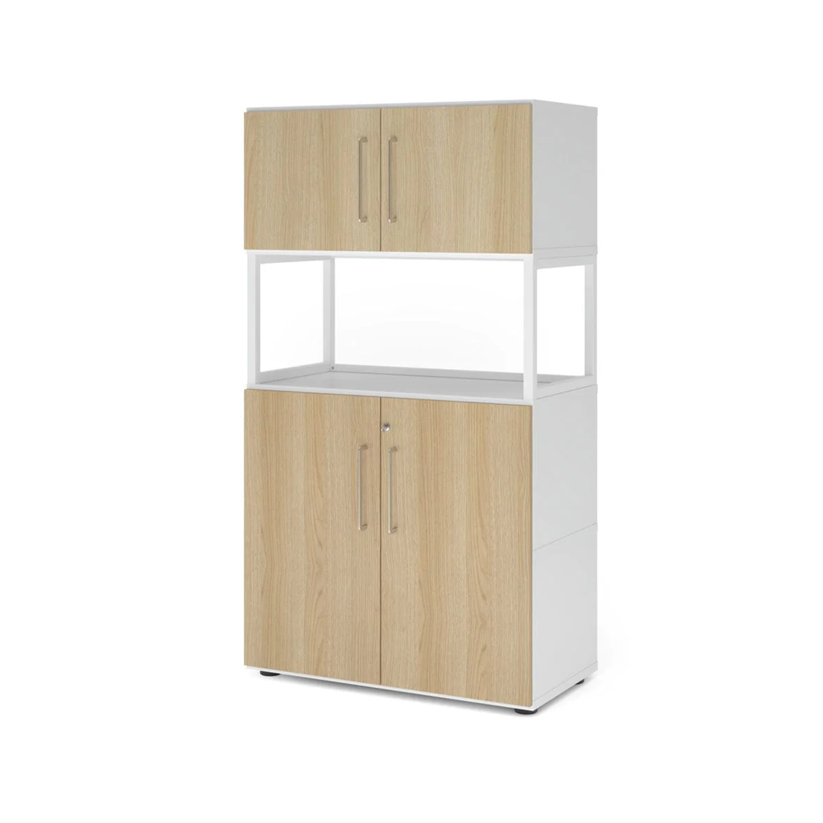 Flex Wall Kombischrank mit Türen und Regalfach, 80 cm breit, 40 cm tief, 153 cm hoch von BME express